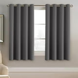 Blackout Grey Curtains for Bedroom Thermal Insulated Curtains 63 Inches ...