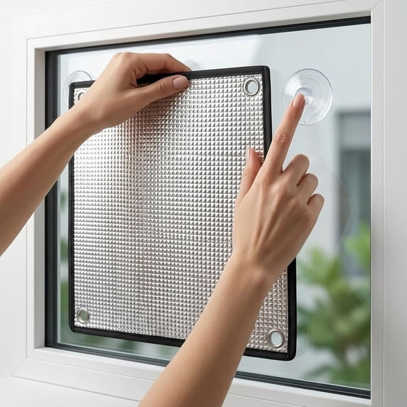 Blackout Heat Blocking Window Film with Suction Cups, Reusable ...