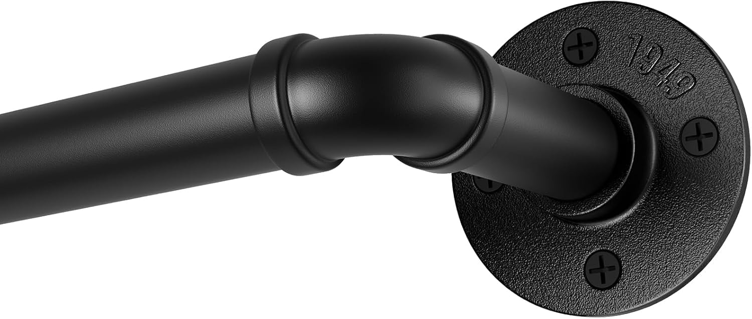 Blackout Industrial Curtain Rods for Windows, 1 Inch Pipe Wrap Around ...