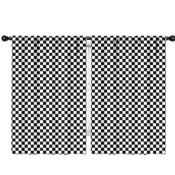 Blackout Kids Curtains,Black and White Small Checkered Pattern ...