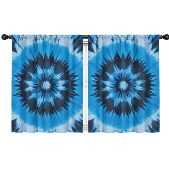 Blackout Kids Curtains,Blue Tie Dye Spiral Pattern Childrens Insulated ...