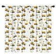 Blackout Kids Curtains,Cartoon Construction Vehicles Stars White ...