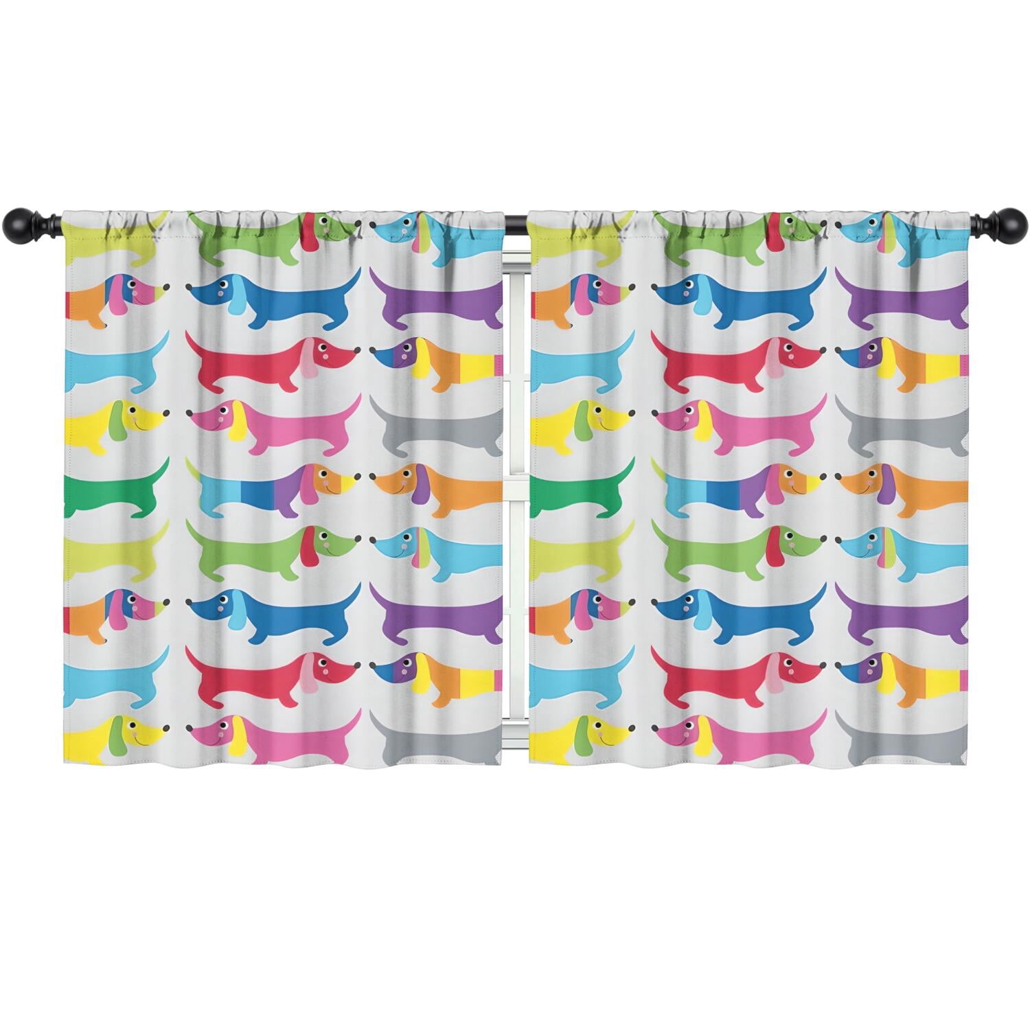 Blackout Kids Curtains,Colorful Funny Dachshund Childrens Insulated ...