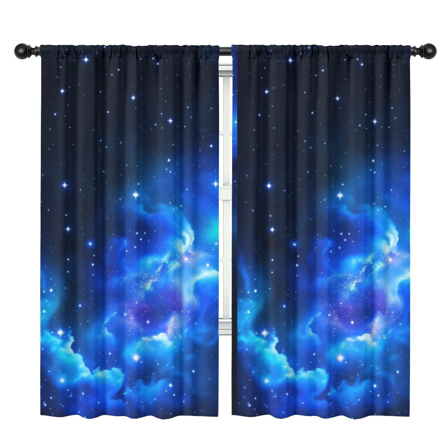Blackout Kids Curtains,Colorful Starry Sky and Universe Children's ...