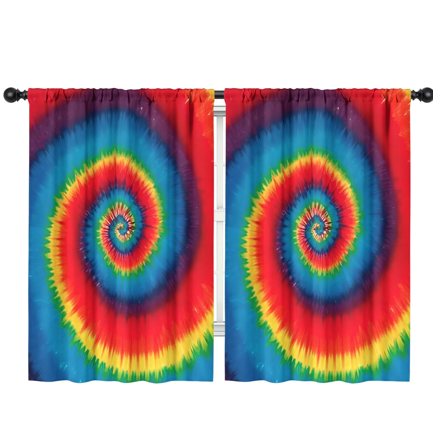 Blackout Kids Curtains,Colorful Tie Dye Pattern Childrens Insulated ...