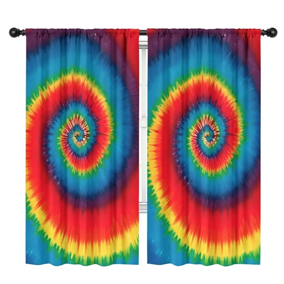 Blackout Kids Curtains,Colorful Tie Dye Pattern Childrens Insulated ...