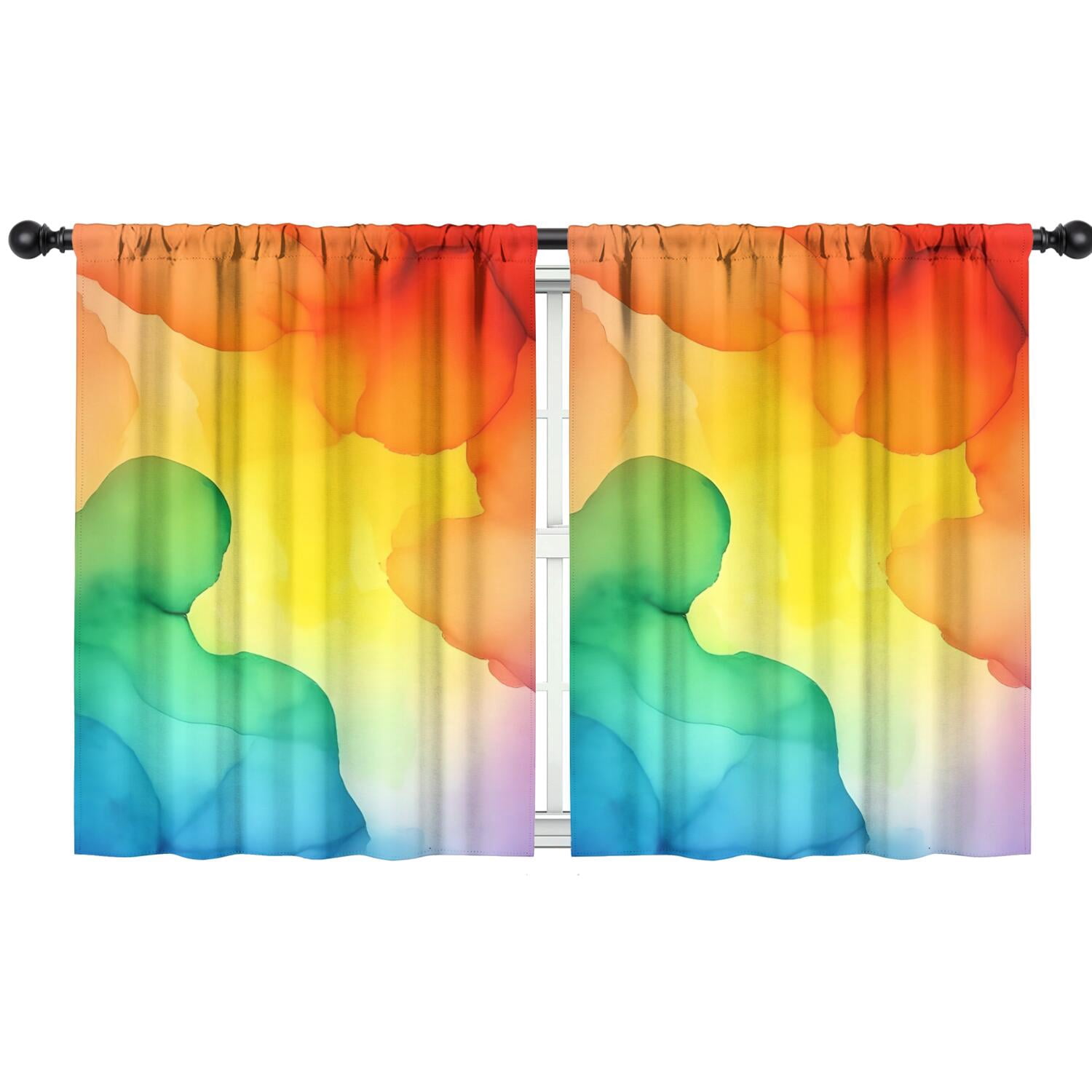 Blackout Kids Curtains,Colorful Tie Dye Stain Pattern Childrens ...