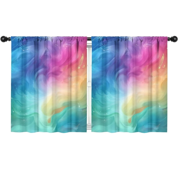 Blackout Kids Curtains,Colorful Wave Pattern Childrens Insulated ...