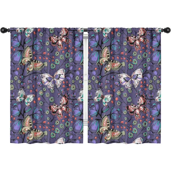 Blackout Kids Curtains,Flower and Butterfly Childrens Insulated ...