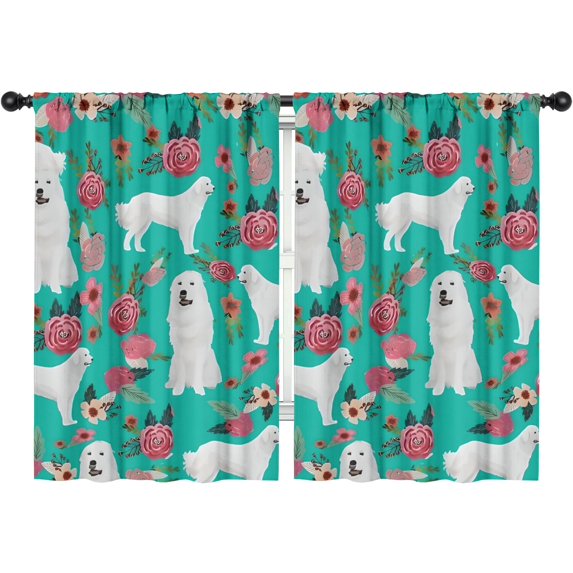 Blackout Kids Curtains,Great Pyrenees Dog and Flower Childrens ...
