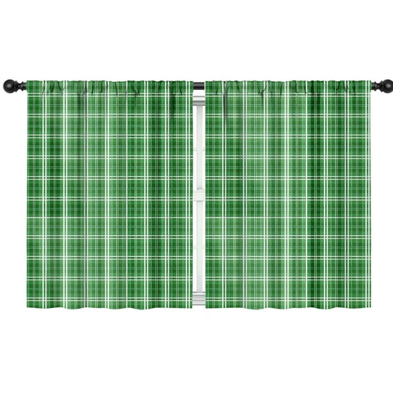Blackout Kids Curtains,Green White Checkerboard Checkered Pattern ...