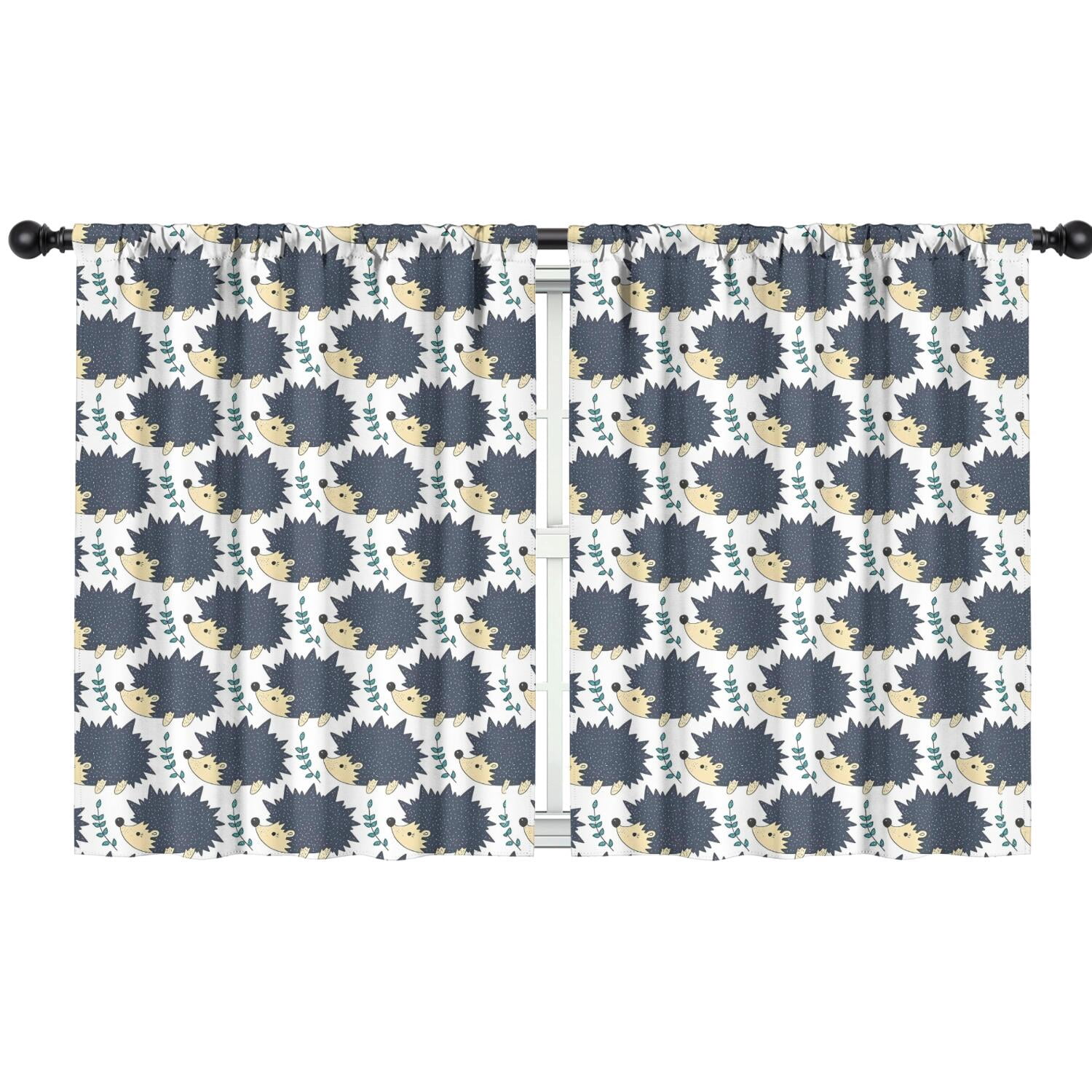 Blackout Kids Curtains,Hedgehog Pattern Childrens Insulated Curtains ...