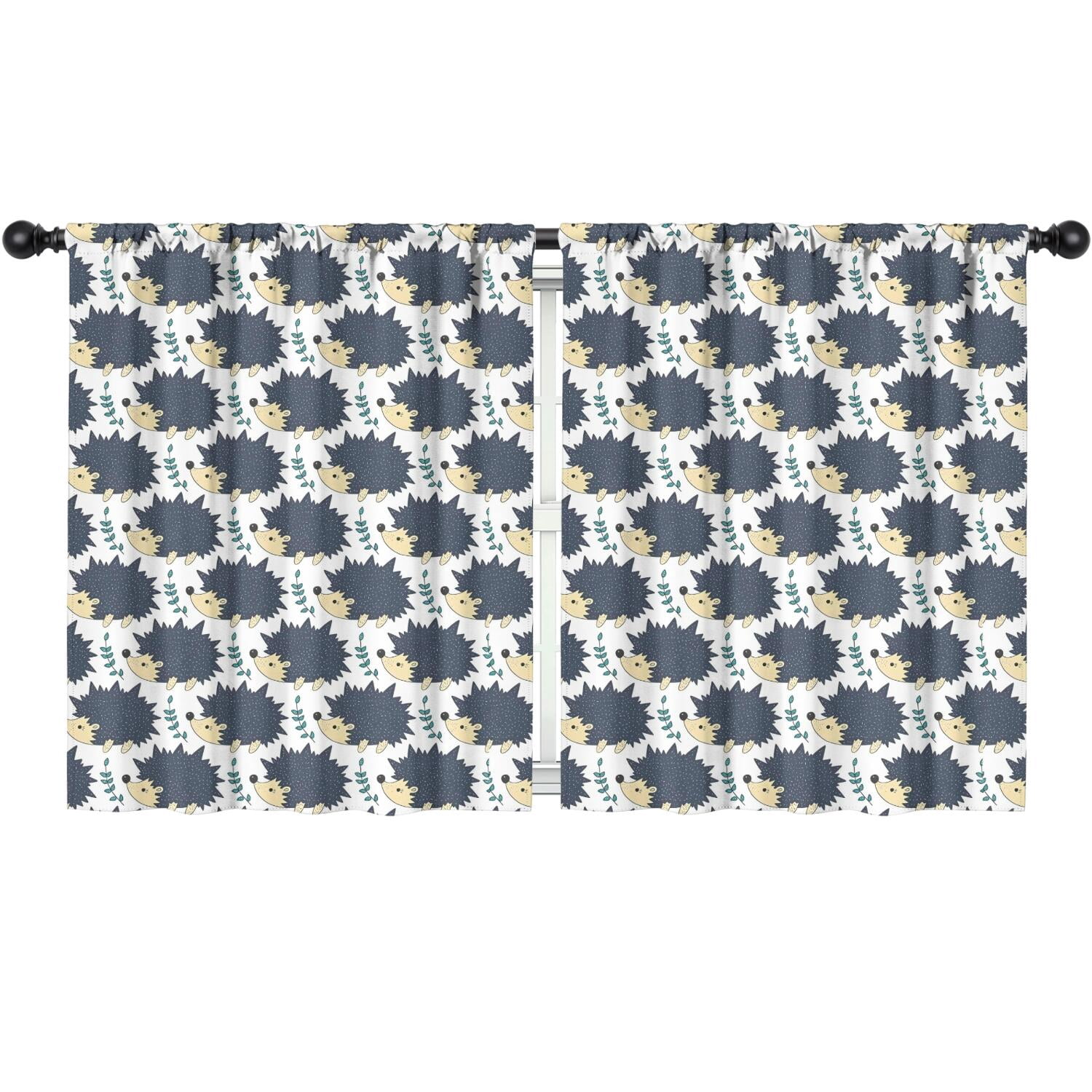 Blackout Kids Curtains,Hedgehog Pattern Childrens Insulated Curtains ...