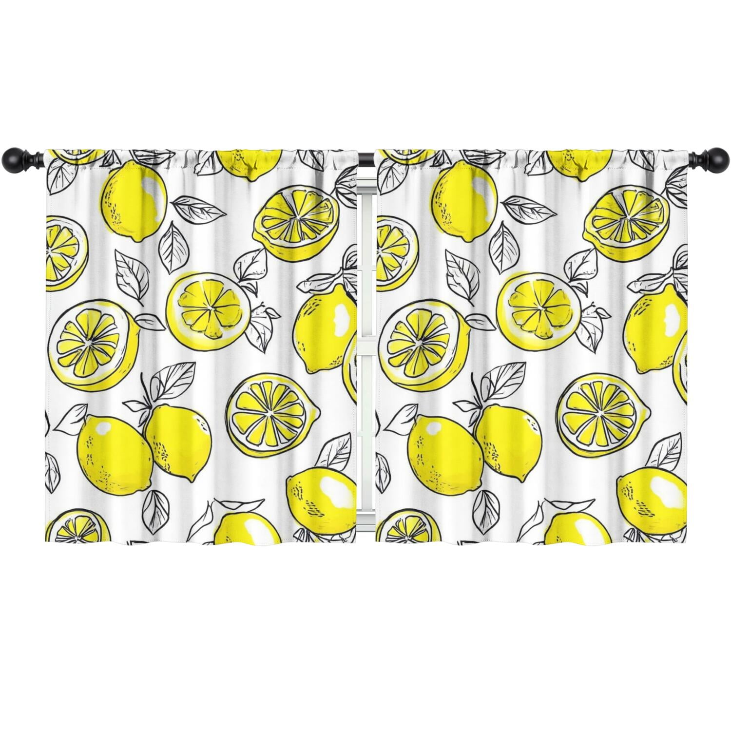 Blackout Kids Curtains,Lemon Childrens Insulated Curtains Set Of 2 ...
