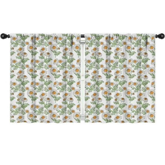 Blackout Kids Curtains,Light Gray Daisy Flower Pattern Childrens ...