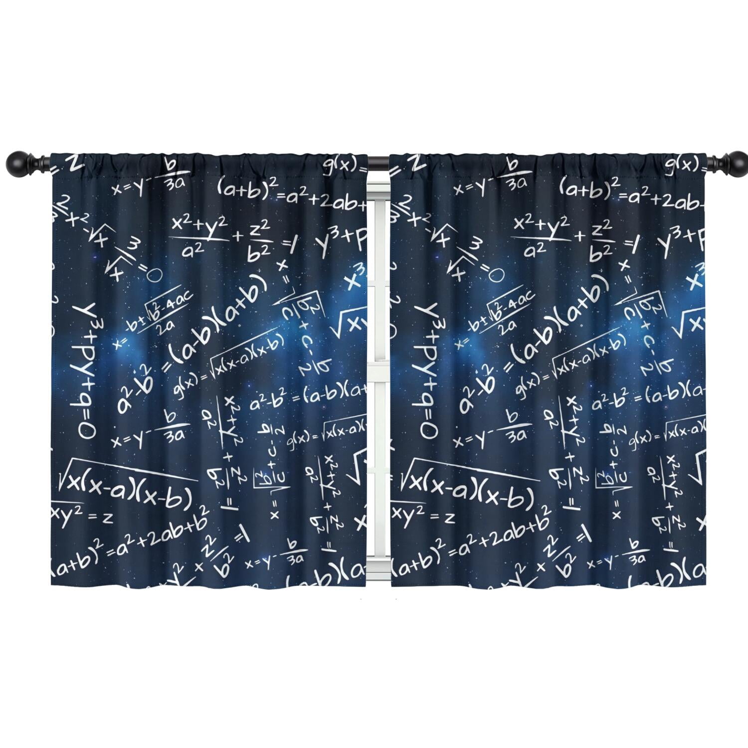 Blackout Kids Curtains,Math Equations Algebra Formulas Blue Pattern ...