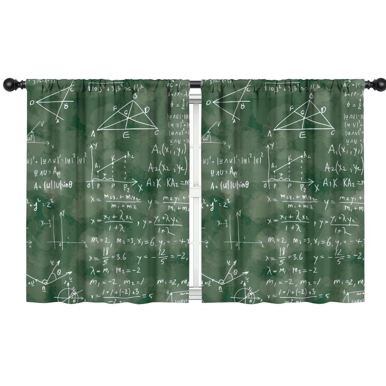 Blackout Kids Curtains,Math Equations Algebra Green Pattern Childrens ...