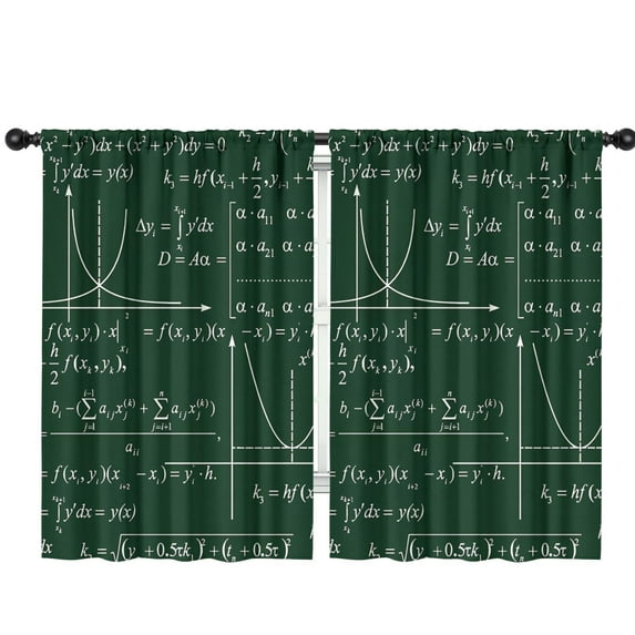 Blackout Kids Curtains,Math Equations Calculus Formulas Green Pattern ...