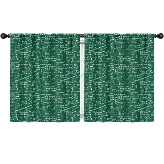 Blackout Kids Curtains,Math Equations Chalkboard Formulas Green Pattern ...