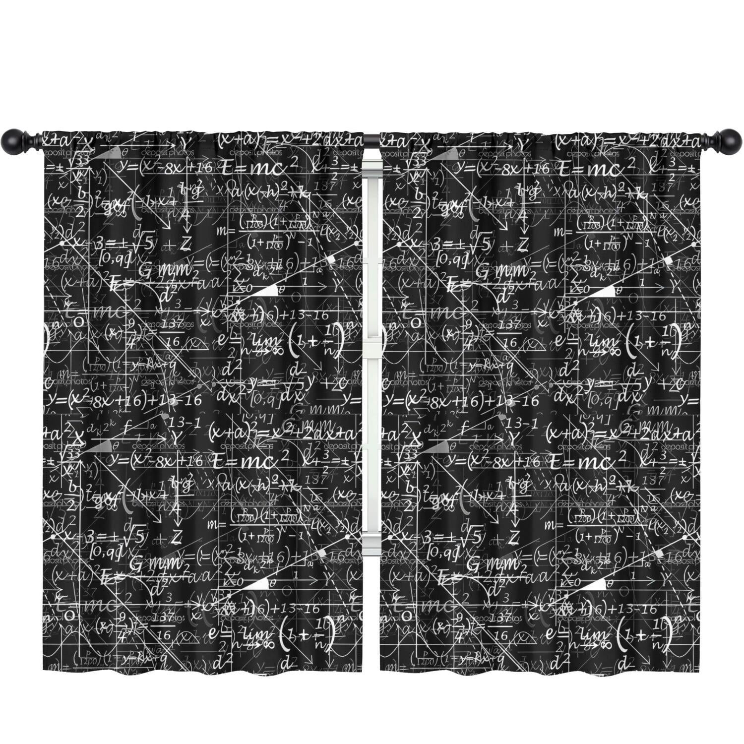 Blackout Kids Curtains,Math Equations Geometric Shapes Childrens ...