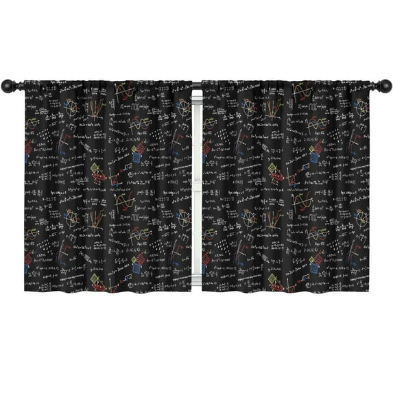 Blackout Kids Curtains,Math Equations Graphs Black Pattern Childrens ...