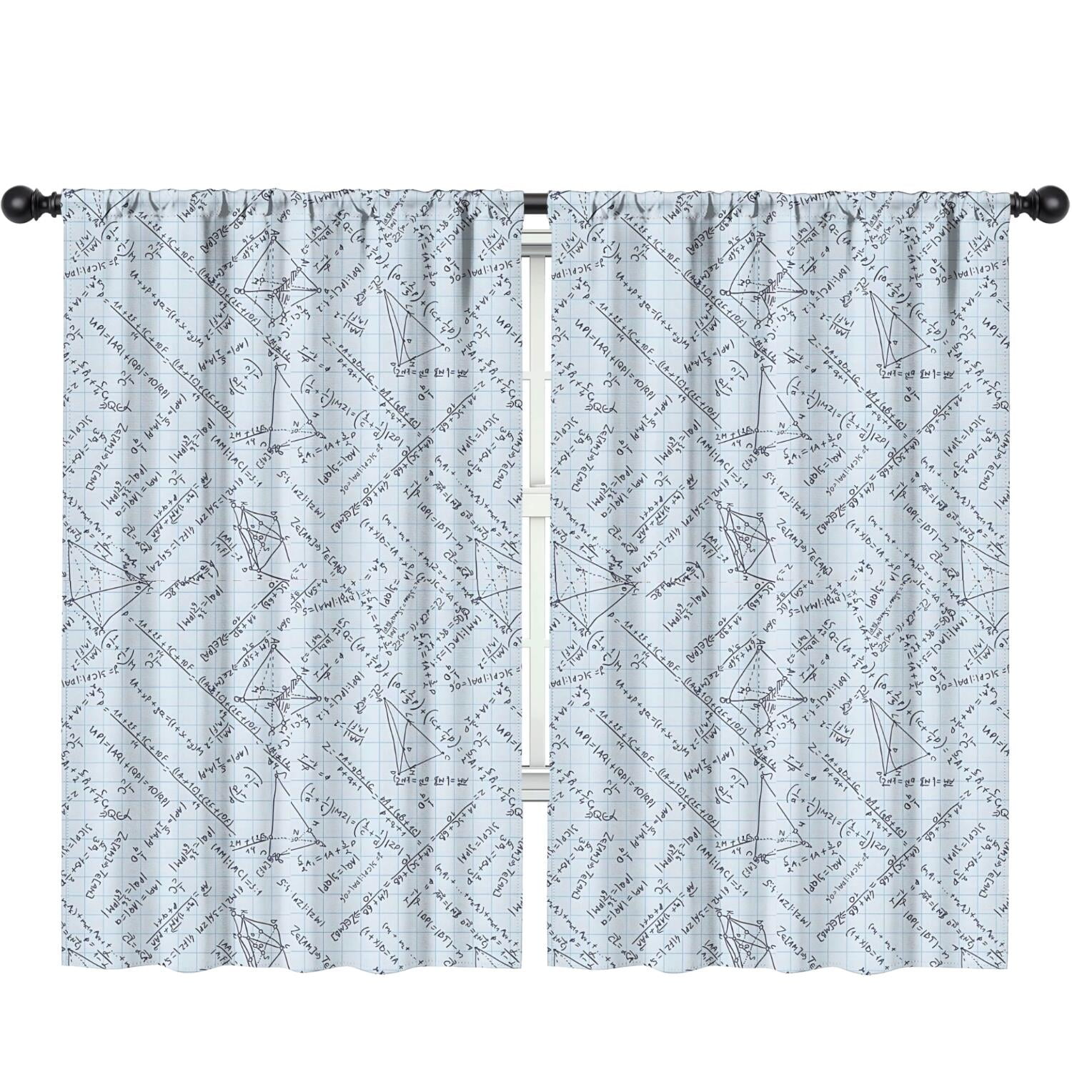 Blackout Kids Curtains,Math Equations Grid Notes Pattern Childrens ...