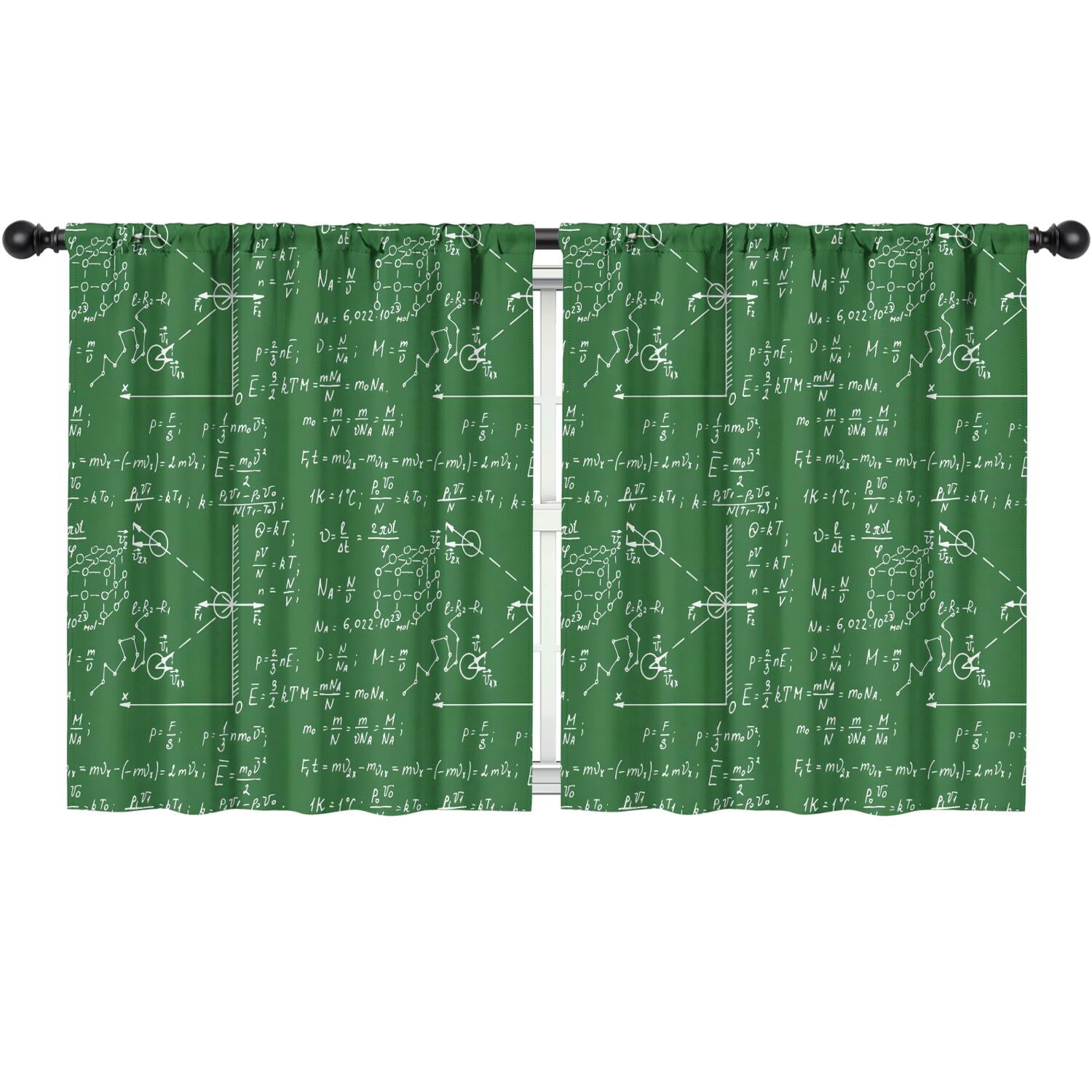 Blackout Kids Curtains,Math Equations Physics Formulas Green Pattern ...