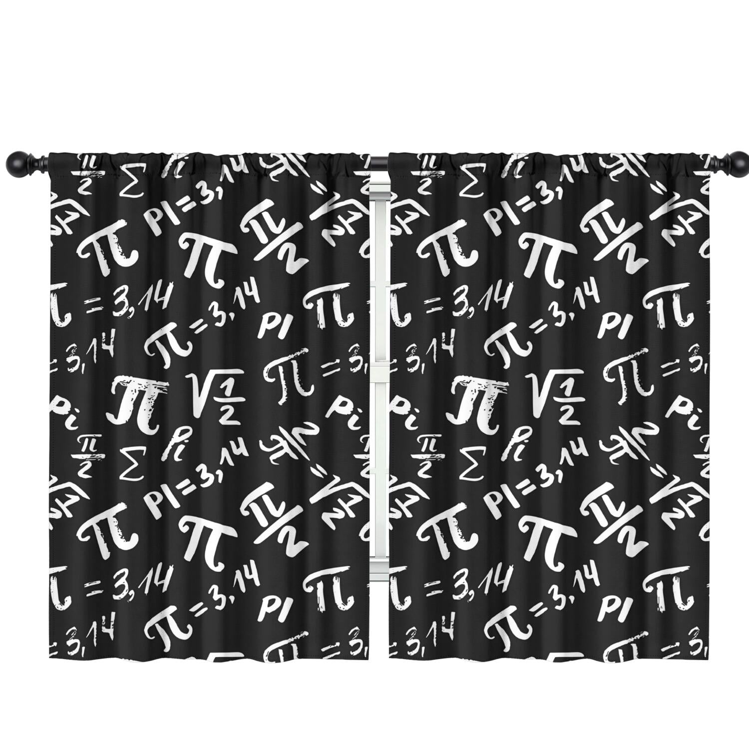 Blackout Kids Curtains,Math Equations Pi Symbols Black Pattern ...