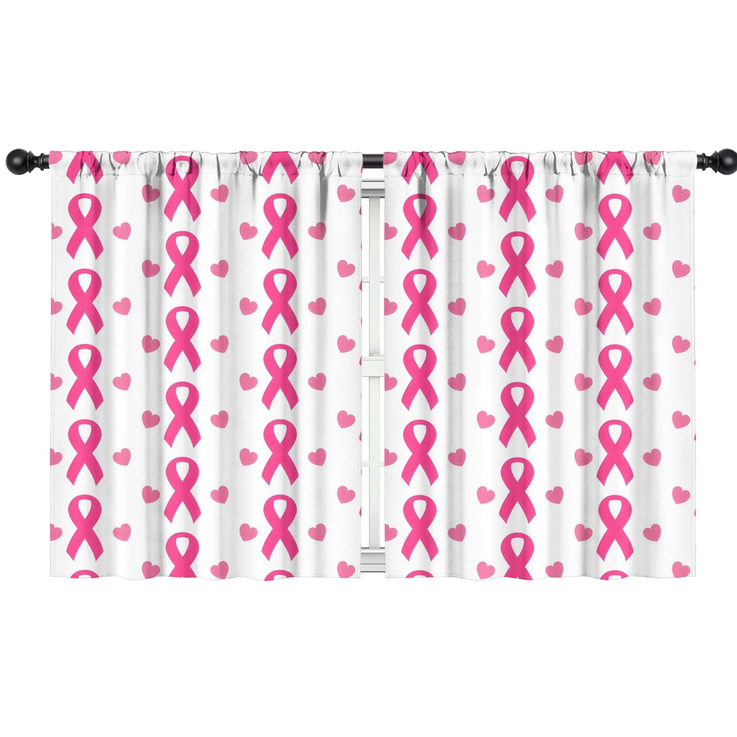 Blackout Kids Curtains,Pink Breast Cancer Childrens Insulated Curtains ...