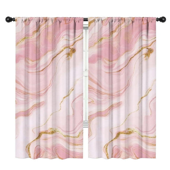Blackout Kids Curtains,Pink Gold Marble Pattern Childrens Insulated ...