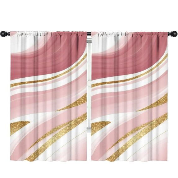 Blackout Kids Curtains,Pink Gold Marble Pattern Childrens Insulated ...