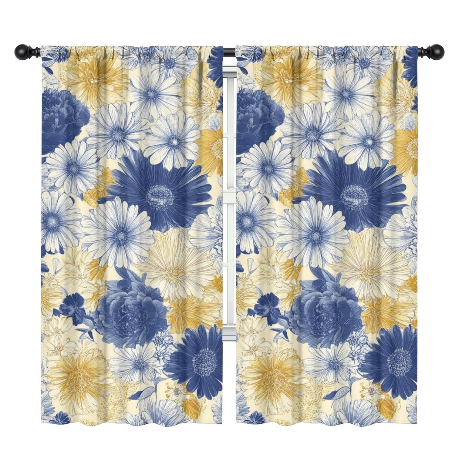 Blackout Kids Curtains,Pioneer Flower Childrens Insulated Curtains Set ...