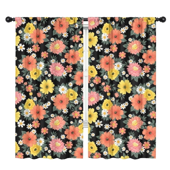 Blackout Kids Curtains,Pioneer Flower Floral Print Pattern Children's ...
