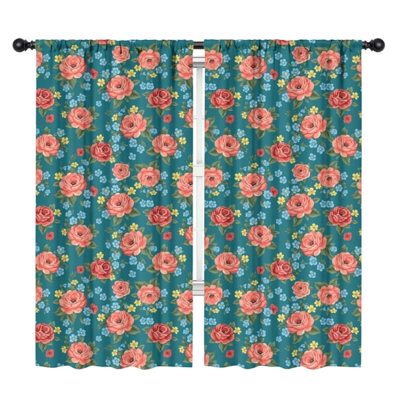 Blackout Kids Curtains,Pioneer Flower Floral Print Pattern Children's ...