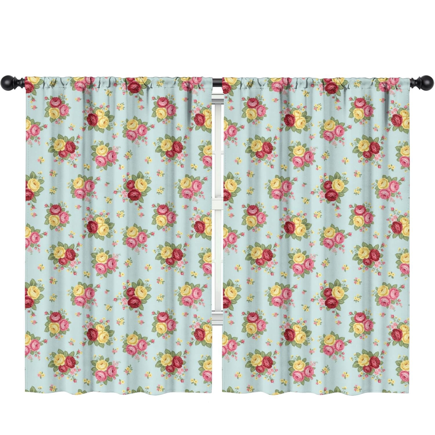 Blackout Kids Curtains,Pioneer Flower Floral Print Pattern Children's ...
