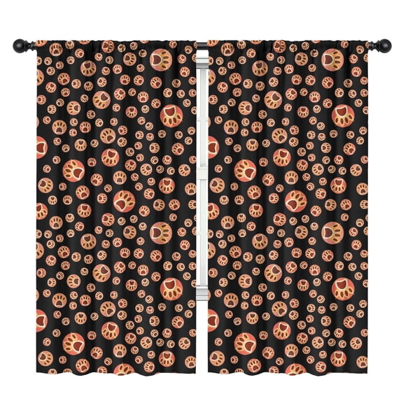 Blackout Kids Curtains,Red Dog Art Footprint Childrens Insulated ...