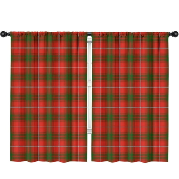 Blackout Kids Curtains,Red Green Checkerboard Checkered Pattern ...