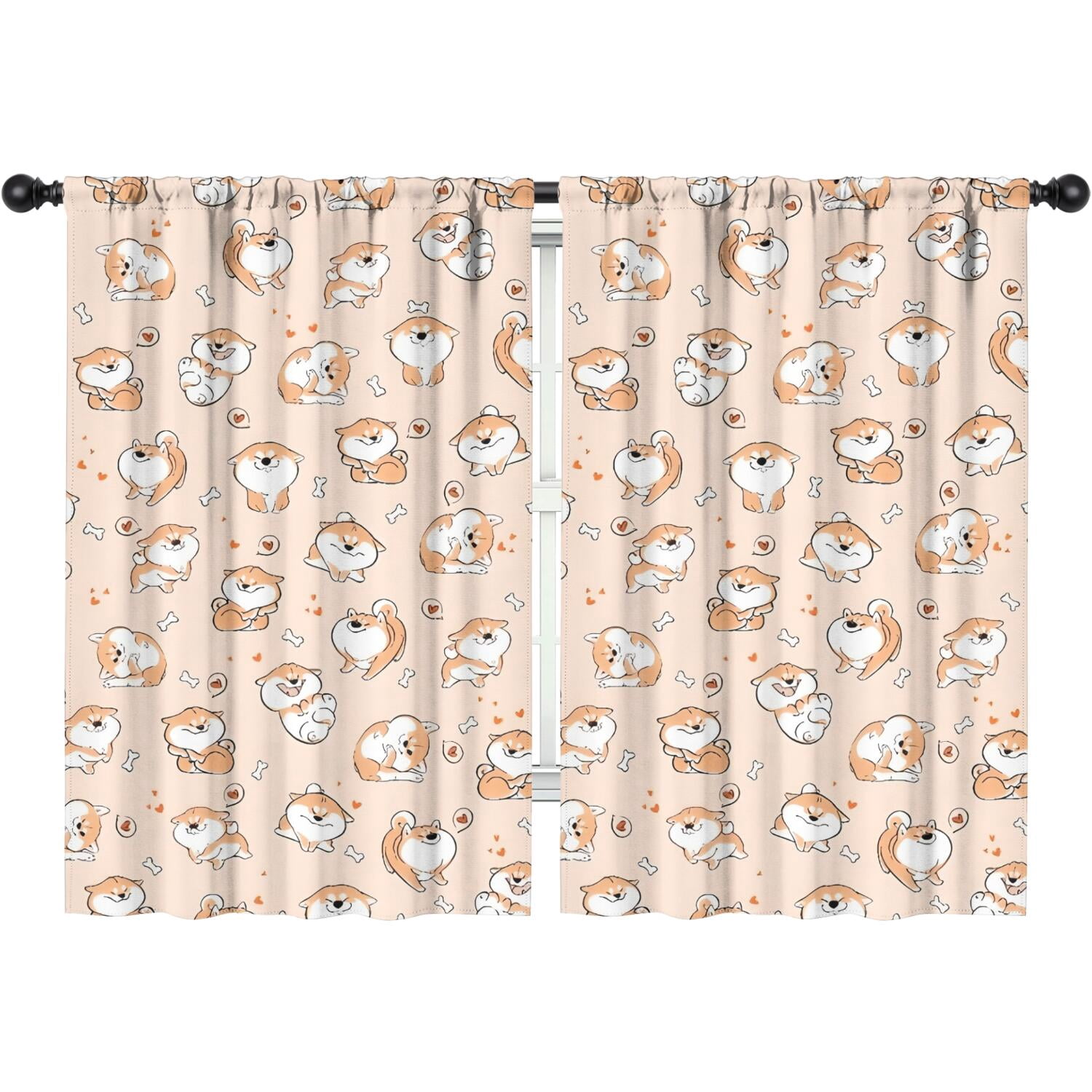 Blackout Kids Curtains,Shibainu and Love Childrens Insulated Curtains ...