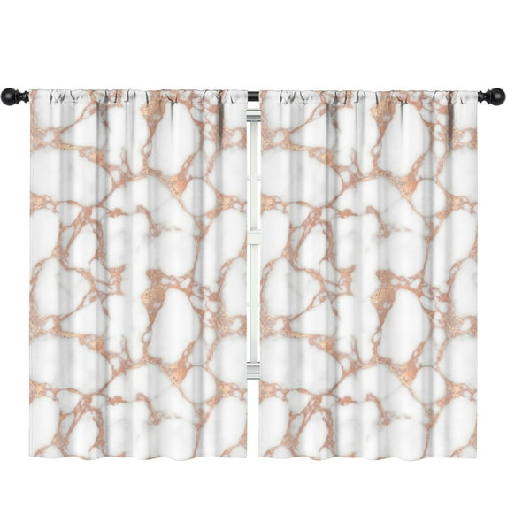 Blackout Kids Curtains,White Marble Rose Gold Line Pattern Childrens ...