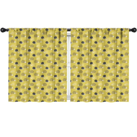 Blackout Kids Curtains,Yellow Hedgehog Childrens Insulated Curtains Set ...