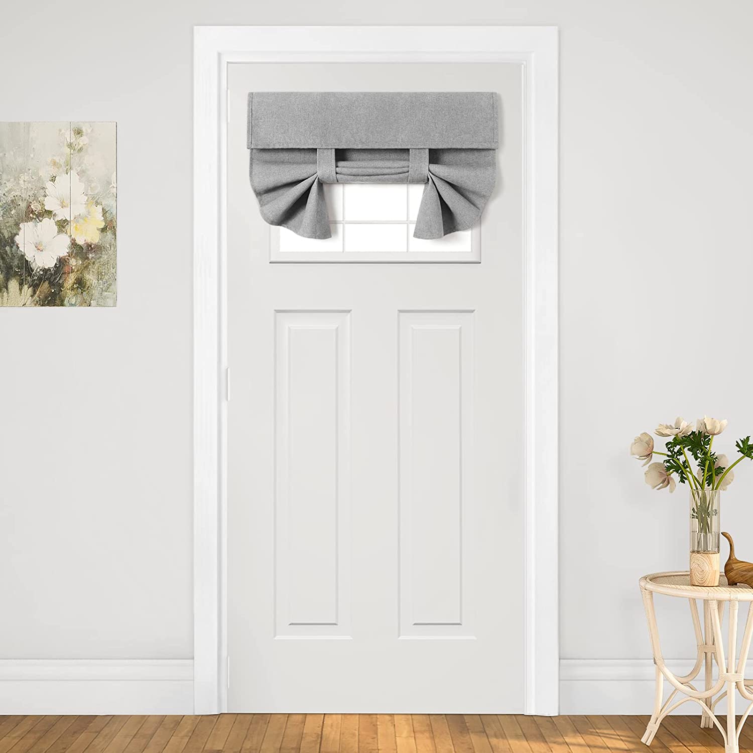 Blackout Linen French Door Curtains, Privacy Small Door Window Curtains ...