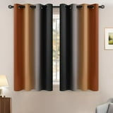 Blackout Ombre Burnt Orange and Black Curtains-Gradient Room Darkening ...