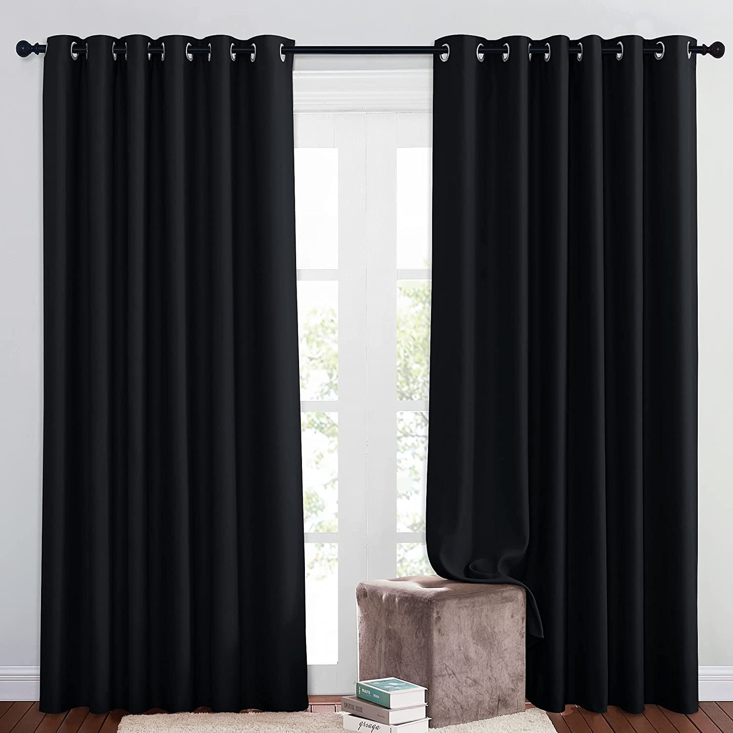 Blackout Patio Curtains for Windows 84 inch Length - Solid Thermal ...
