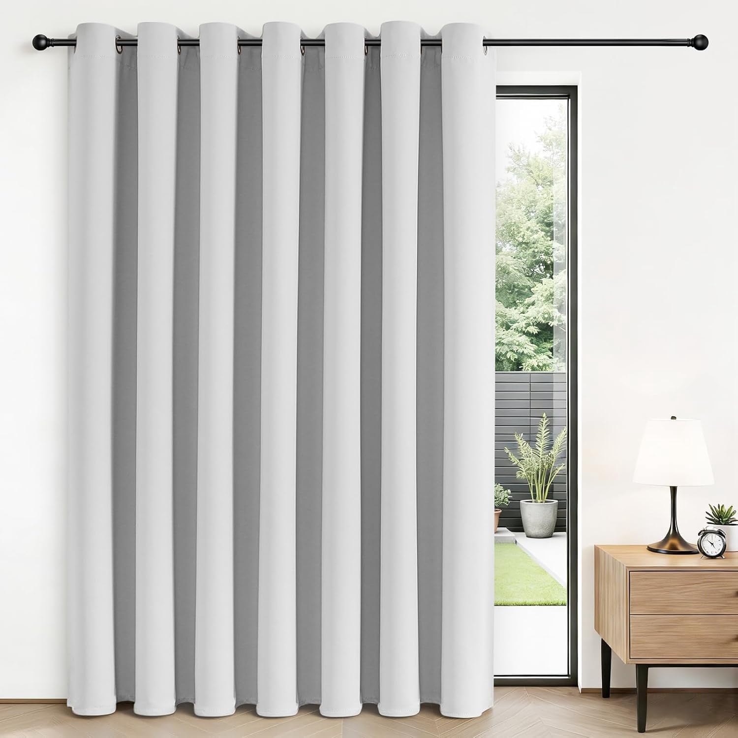 Blackout Patio Sliding Door Curtains 96 Inches Long, Grommet Privacy ...