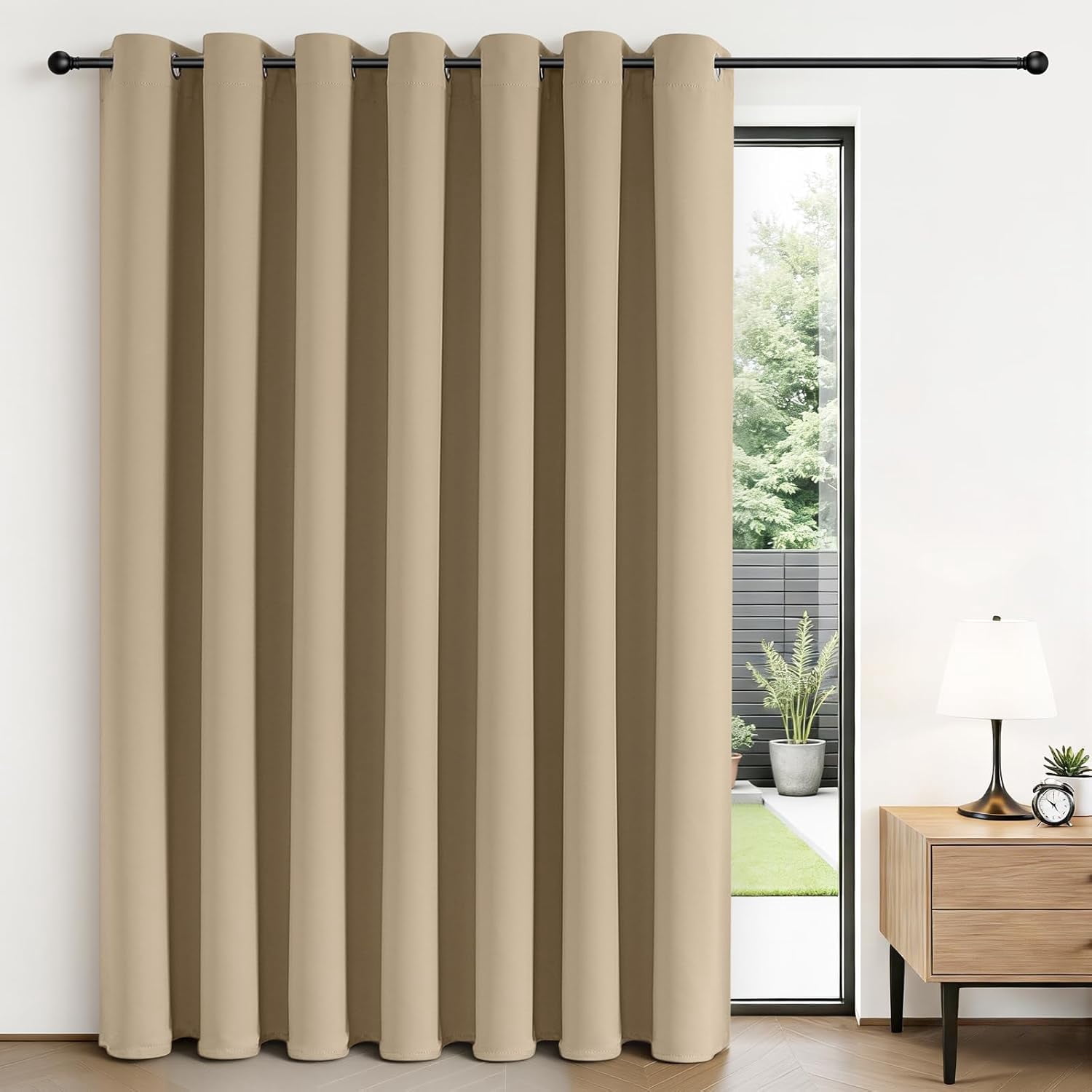 Blackout Patio Sliding Door Curtains 96 Inches Long, Grommet Privacy ...