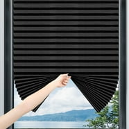 No Tools Original Blackout Pleated Paper Shade Black, 24"W X 60"L ...