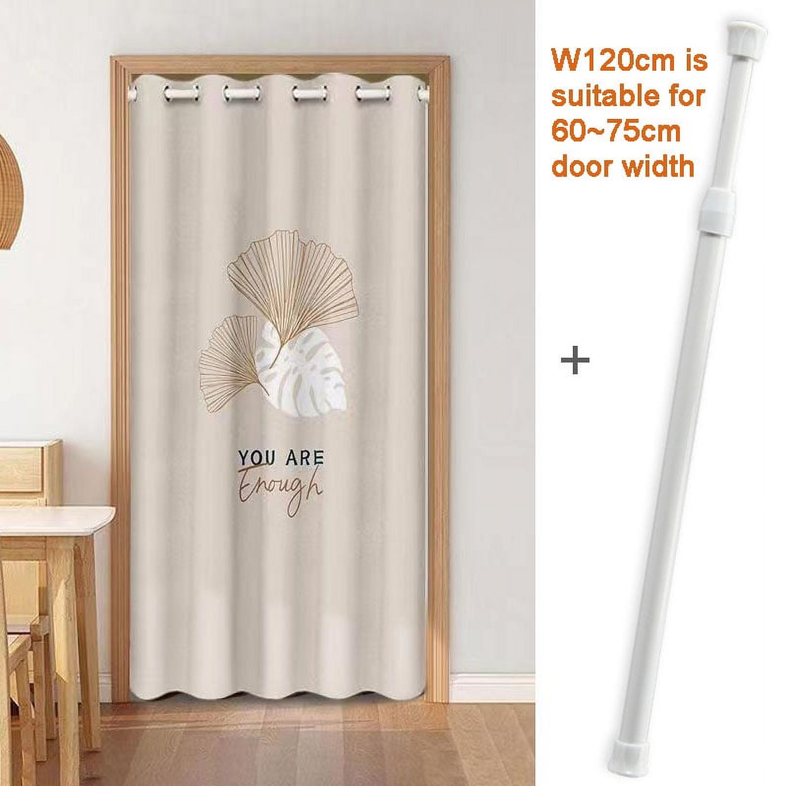 Blackout Printed Doorway Curtain Nordic Style ration Dustproof ...