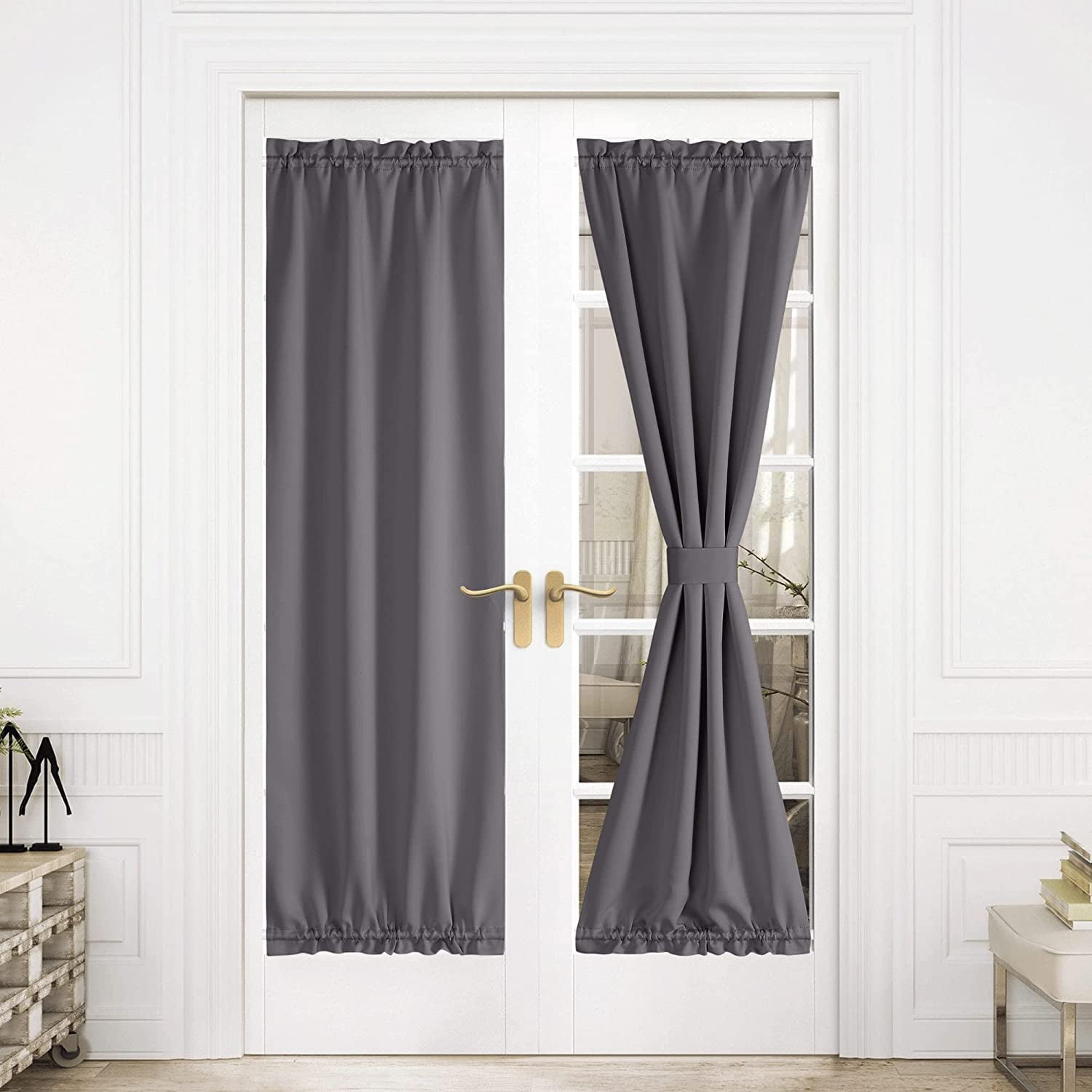 Blackout Rod Pockets Window/Door Curtain Back Side Panels for Privacy - 30W x 72L Blackout ...