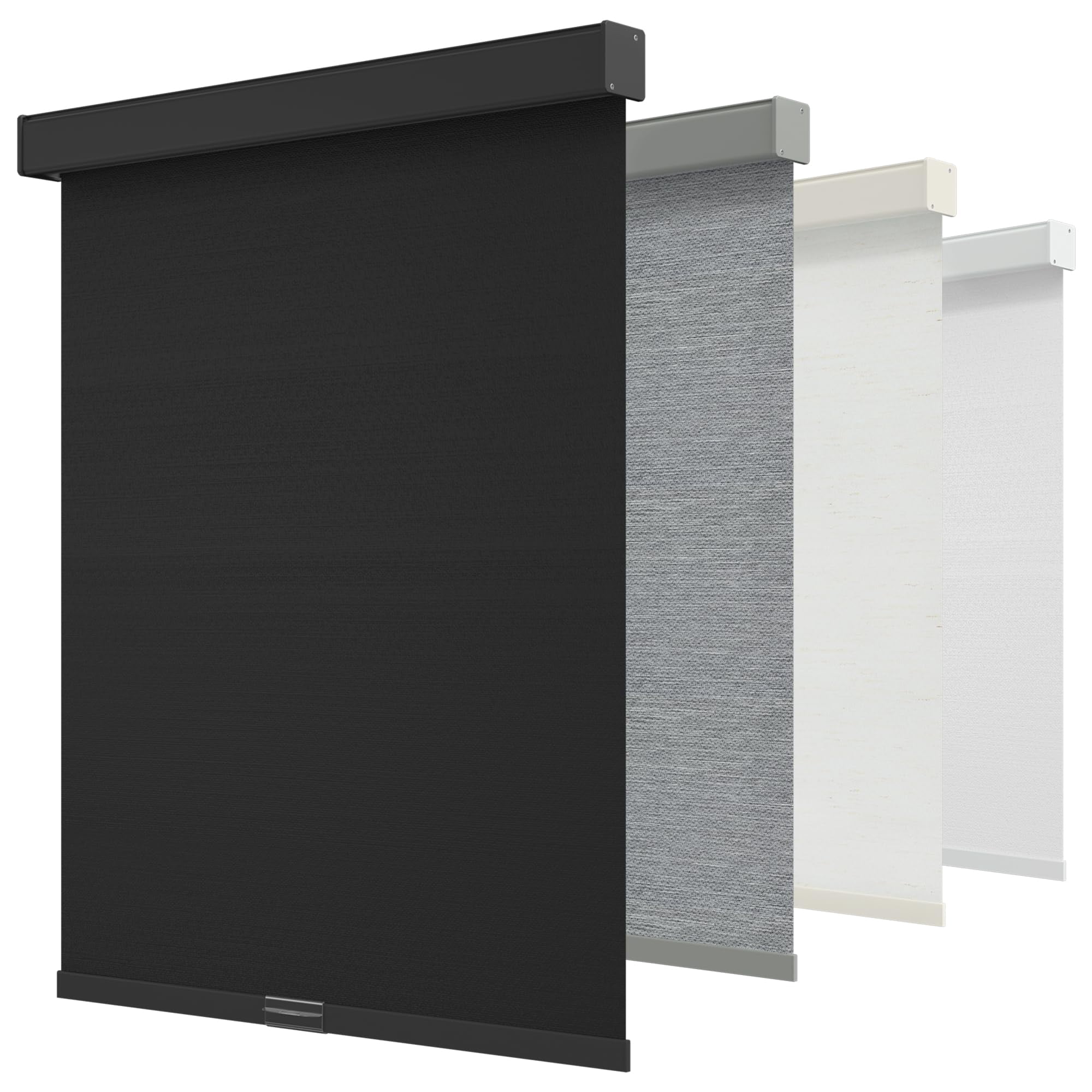 Blackout Roller Window Blinds Black (Aluminum Valance) 38"W x 72"H for ...
