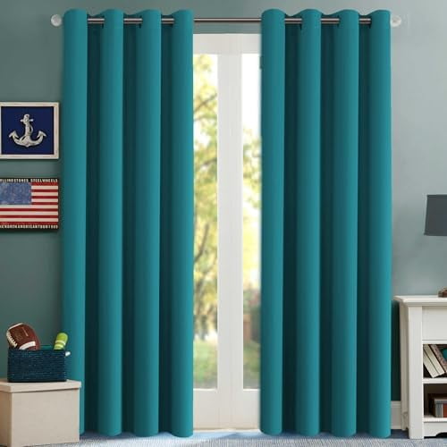 Blackout Room Darkening Window Treatment Curtains,Grommet Drapes,52 by ...